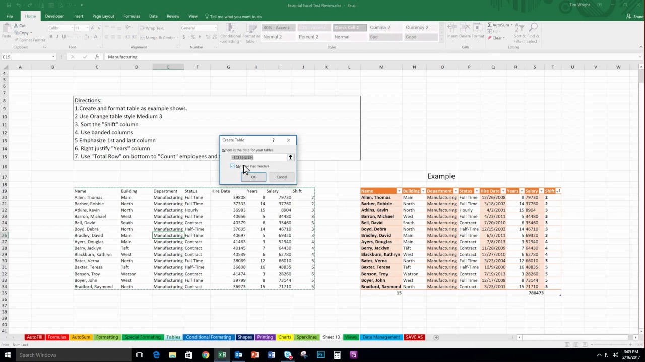 Excel Test Review - YouTube