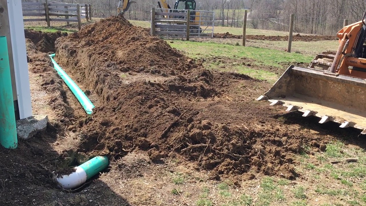 Horse Barn Drainage and Gutters 3-21-19 - YouTube