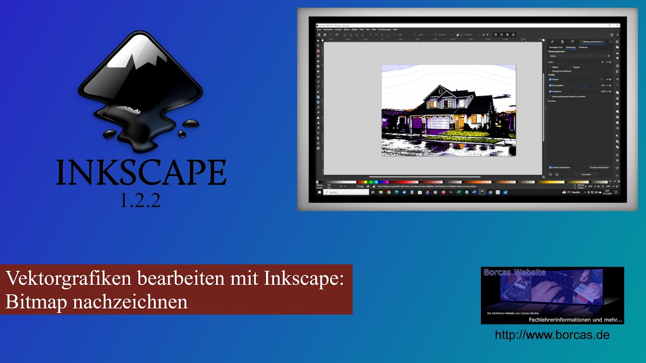 Vektorgrafikerstellung mit Inkscape – Bitmap nachzeichnen - YouTube