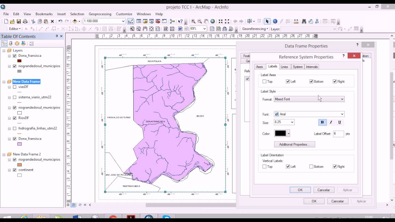 Inserir grade de coordenadas em mapa com o ArcGIS - YouTube