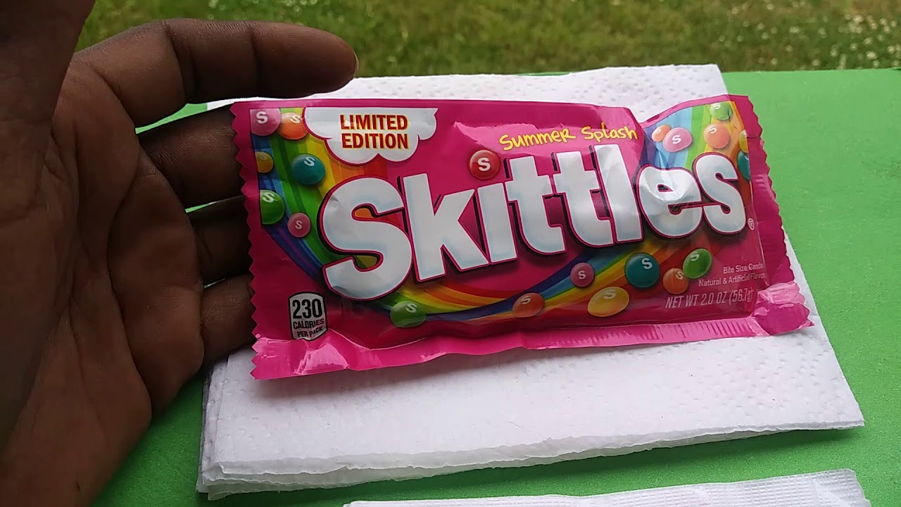New Skittles Summer Splash (Snack Review) - Q food reviews - YouTube