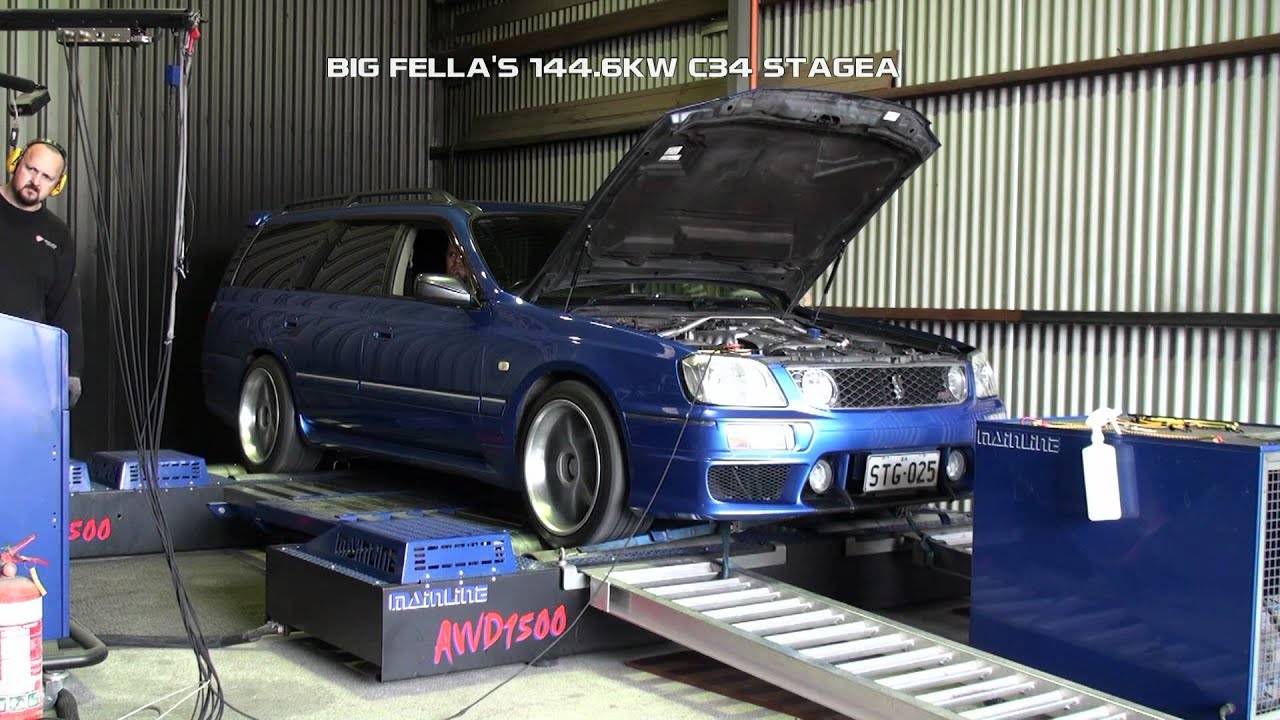 Custom Imports TV - Big Fella's C34 Stagea Dyno Run - YouTube