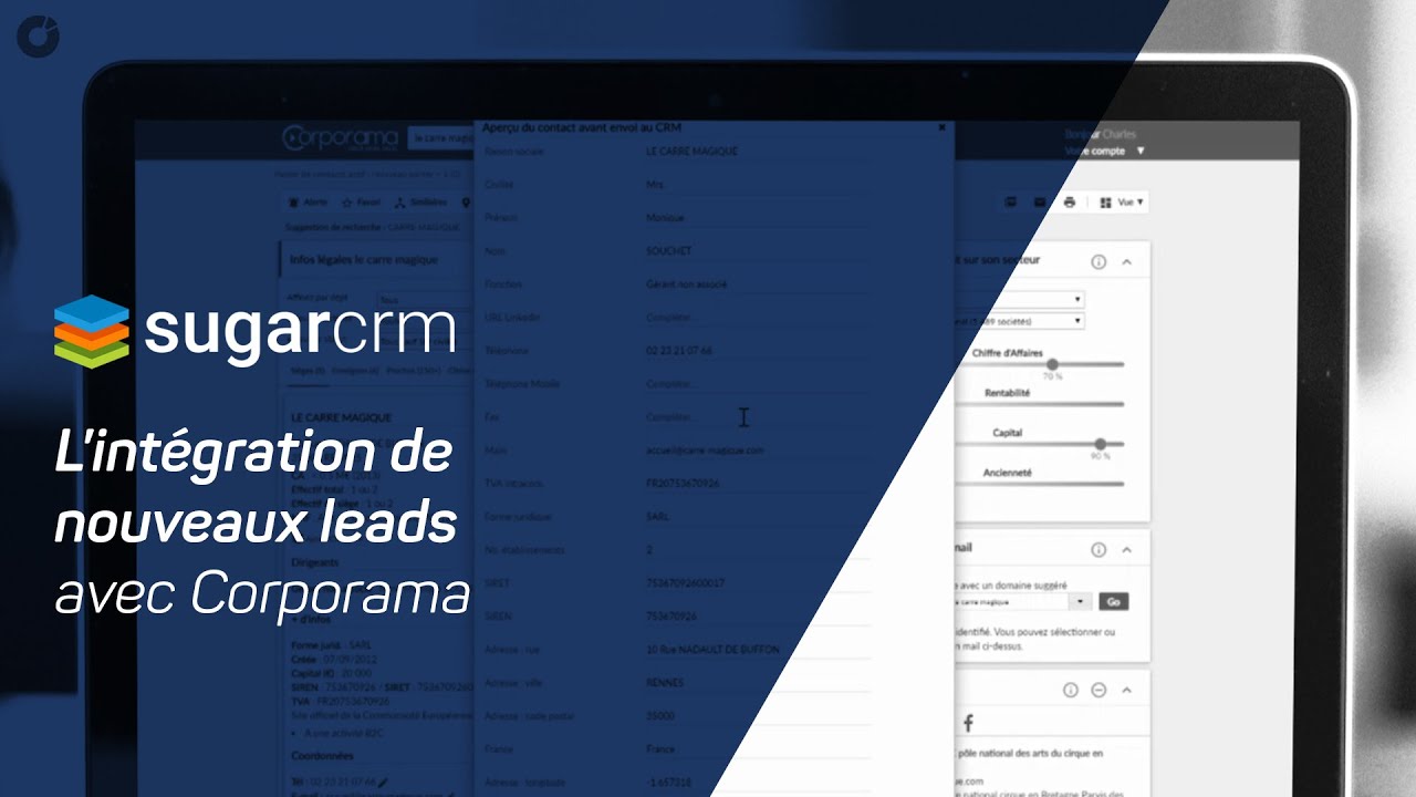 Comment intégrer de nouveaux leads dans SugarCRM avec Corporama ? - YouTube