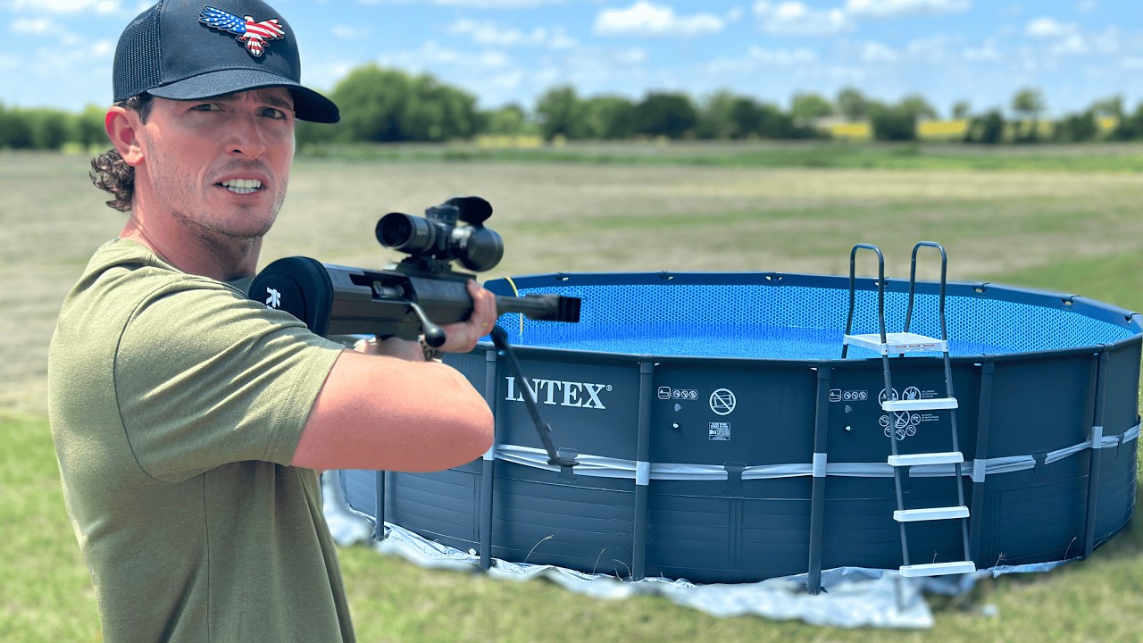 Can a Swimming Pool Stop a 50 Cal Sniper Rifle? - YouTube