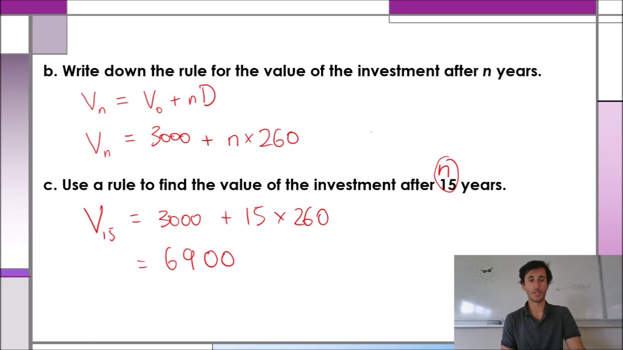 Recursion and Finance: Lesson 3 - Rule for the nth term - Linear Growth ...