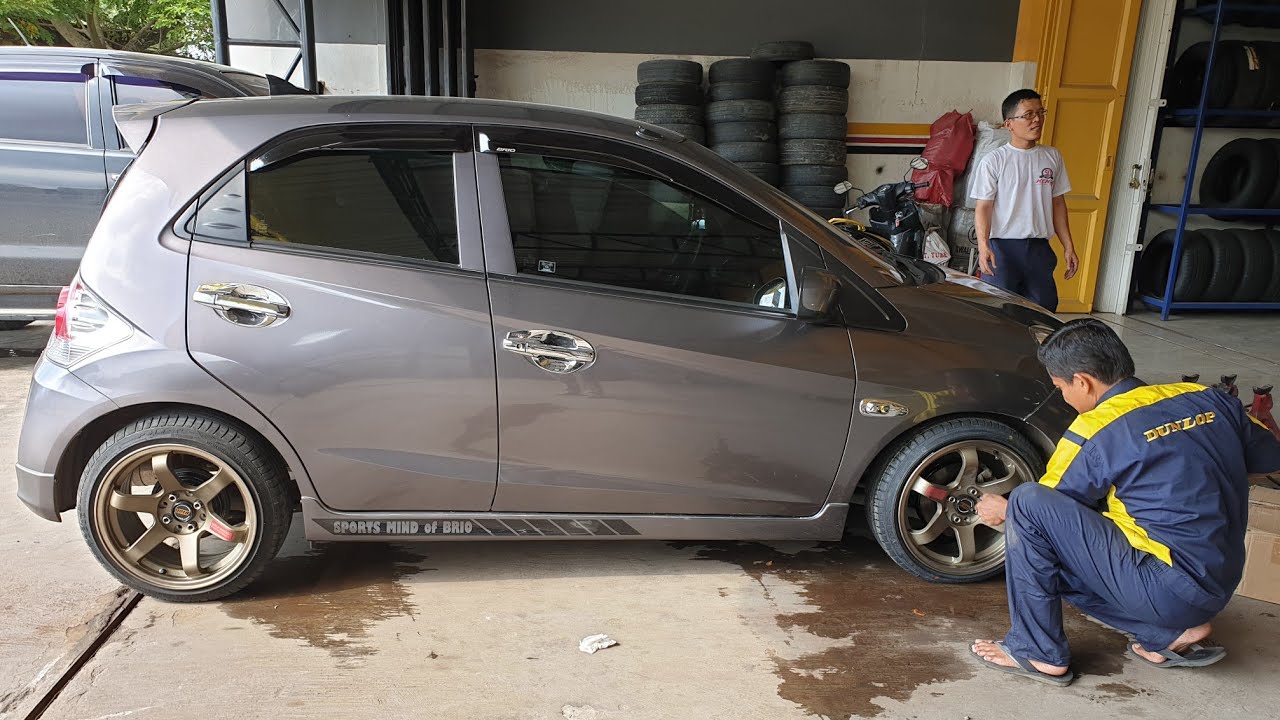Honda Brio Ganti Velg || Pakai Velg Rays TE 37 Bronze || Ban achilles ...