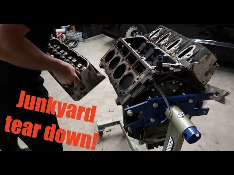 How to Disassemble an LS Engine! Junkyard 5.3/4.8 tear down - YouTube
