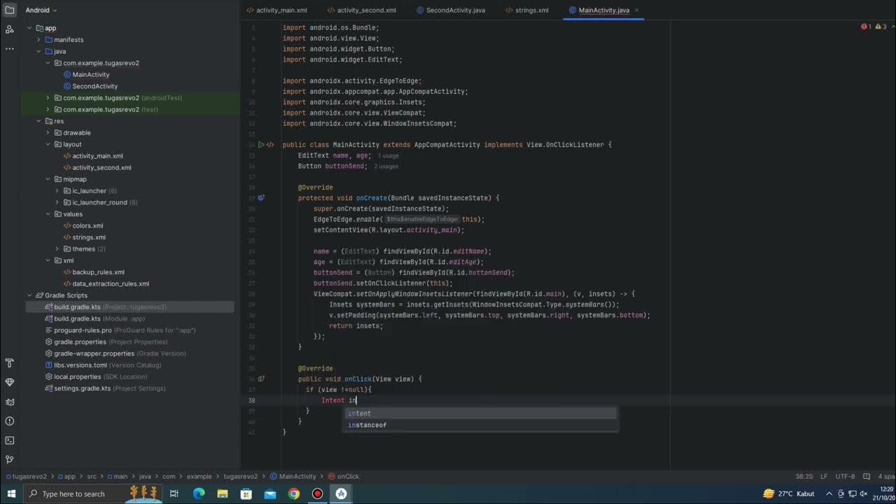Membuat Tampilan UI ( User Interface) pada aplikasi android studio - YouTube