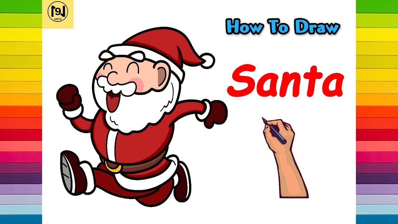 How to draw a funny Santa | Christmas Drawing | No.9 ARTS - YouTube