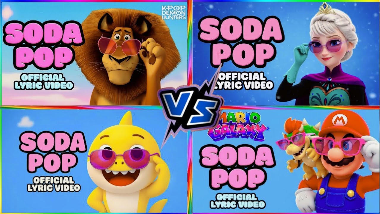 MADAGASKAR VS ANNA (FROZEN) VS YELLOW FISH VS MARIO BROS SODA POP 🎶🎶 ...