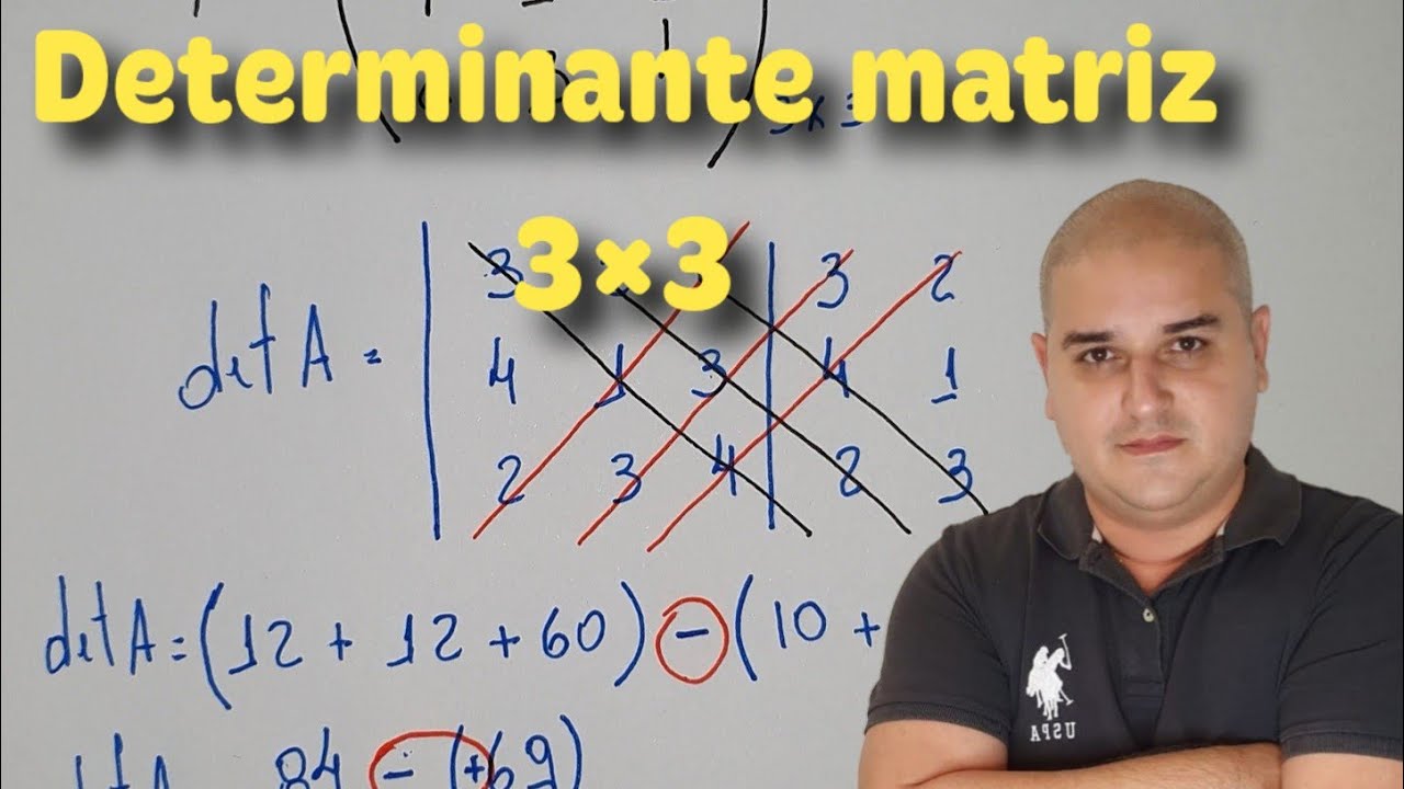 Determinante de uma matriz de 3° ordem - Determinante matriz 3x3 - YouTube