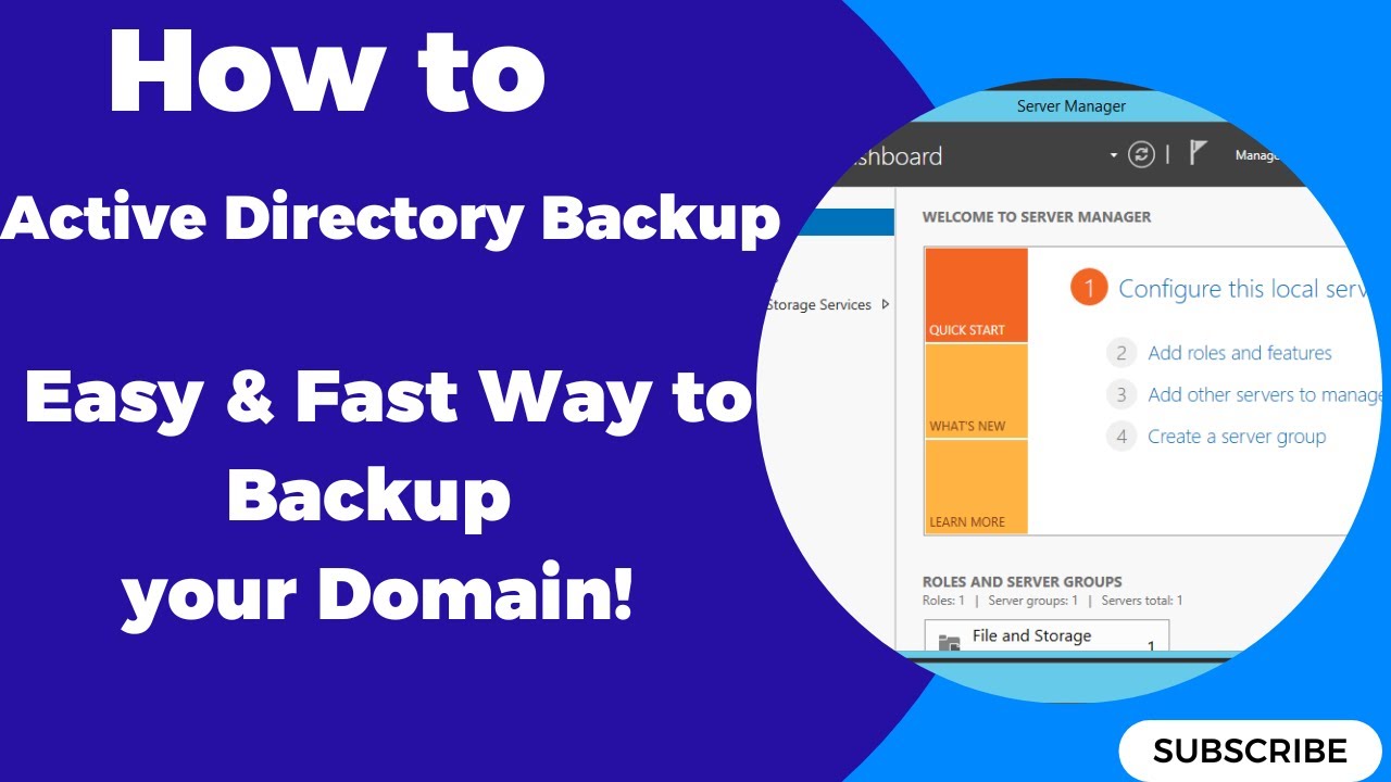 How To Backup Windows Server 2012 R2 with Active Directory - YouTube