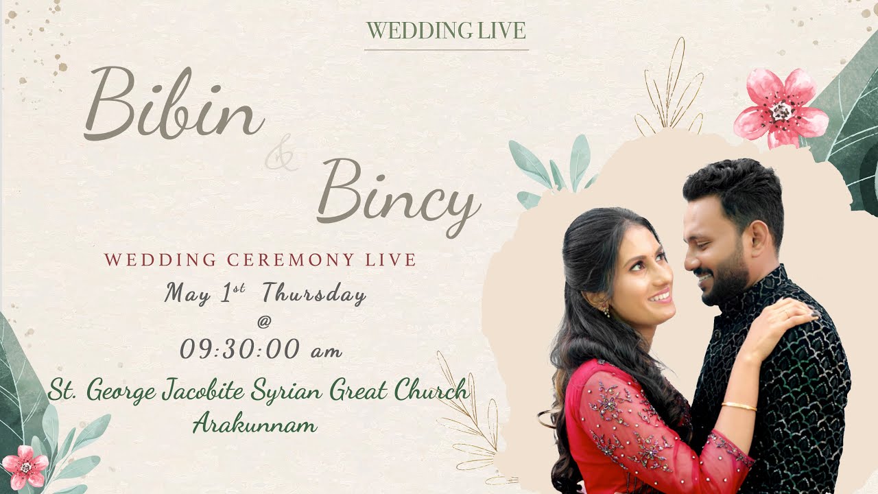 Wedding Ceremony Live | BIBIN & BINCY | Arakunnam - YouTube