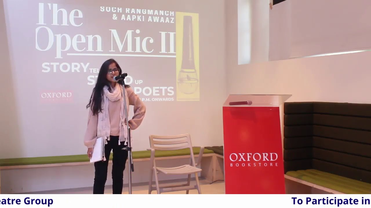 Open Mic @Oxford Book Store - Poetry by Nupur - YouTube