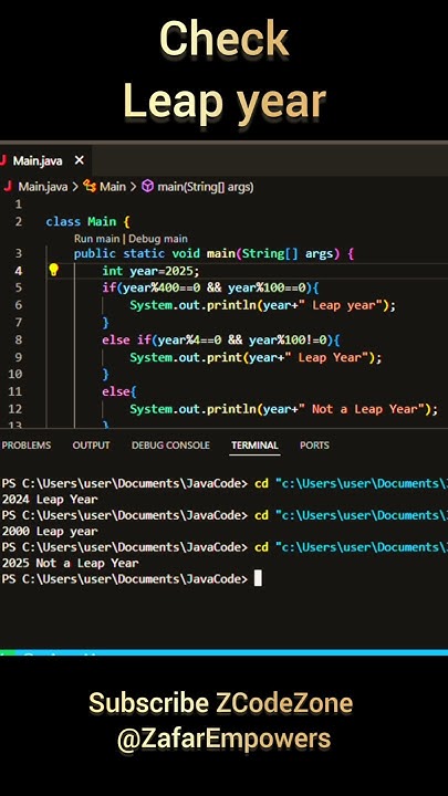 Check a year is Leap year or not #subscribe @ZafarEmpowers #like #share ...