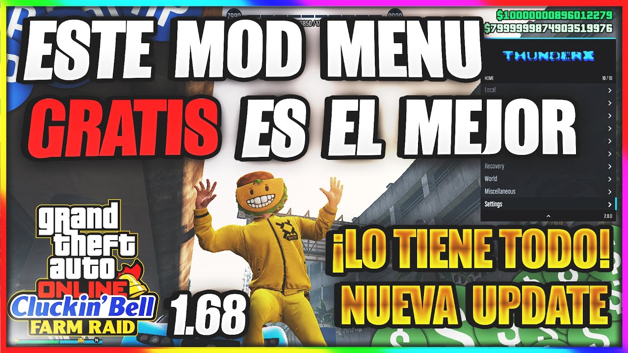 NUEVO MOD MENU GRATIS GTA V ONLINE 1.68 | THUNDER-X MOD MENU | CHETA TU ...
