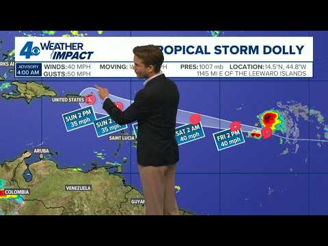 7 AM Update: Tropical Storm Dolly heads west