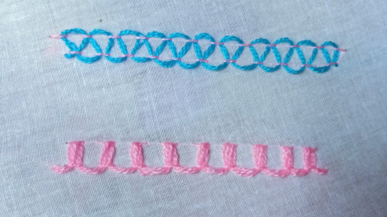 Hand embroidery: Stepped thread & interlaced double running stitch ...