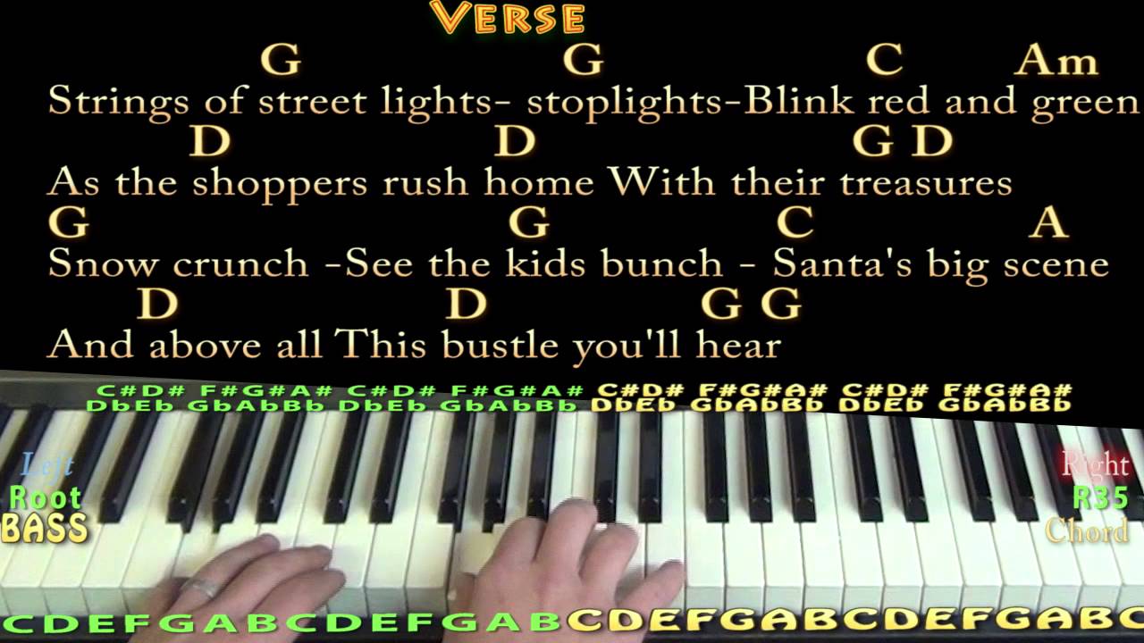 Silver Bells (Christmas) Piano Cover Lesson in G with Chords/Lyrics ...