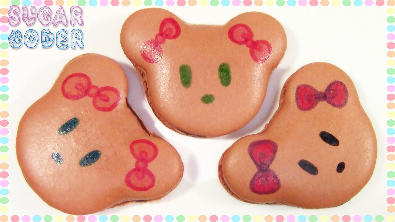 TEDDY BEAR MACARONS COOKIES, DESSERT IDEAS - YouTube