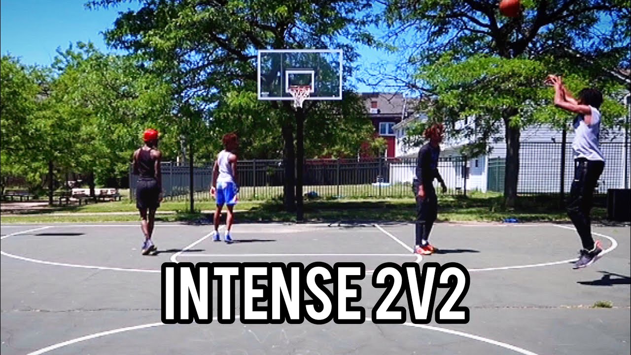 Intense 2v2 basketball game!! Down to the wire - YouTube