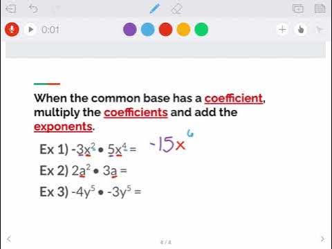 Multiplying Terms with Coefficients & Exponents - YouTube