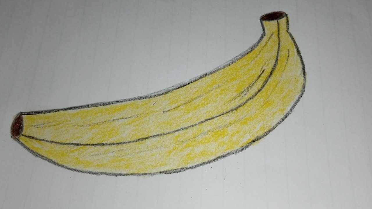 Easy banana drawing for beginners and kids - YouTube