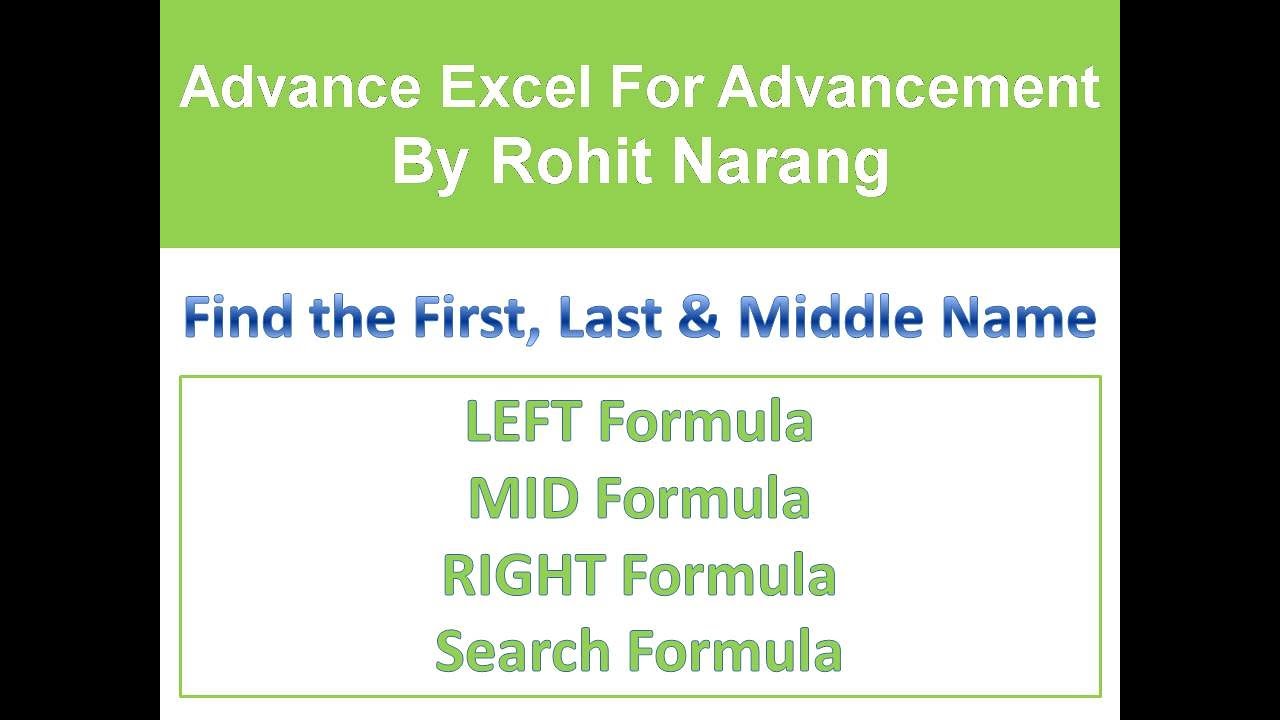 Left Formula | MID Formula | Right Formula | Search Formula | Advance ...