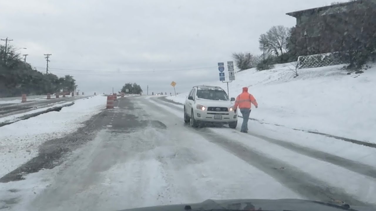 Stuck In The Ice & Snow of Winter Texas Storm - Road Trip Day 4 / San ...