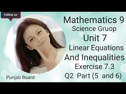 Maths 9 unit 7 Ex 7.3 Q2 part (5 & 6) #linear equations and ...