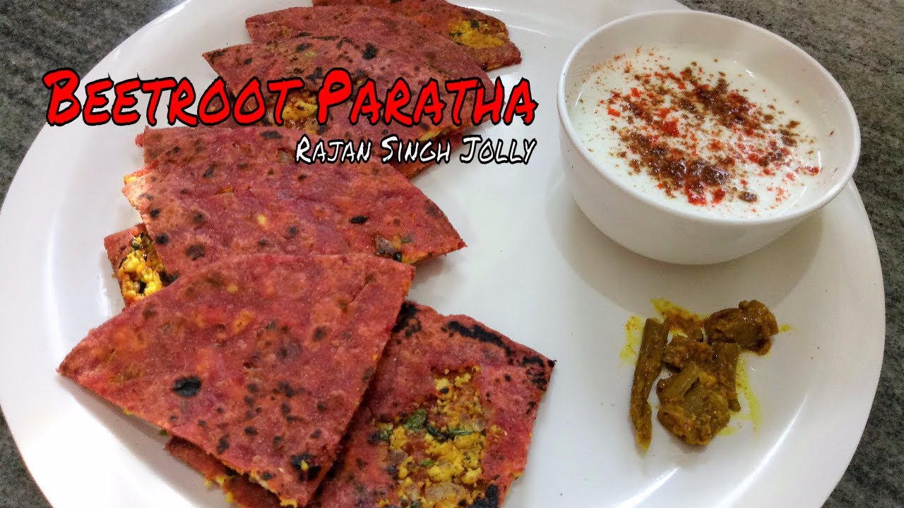 Beetroot Paratha Recipe | Paneer Stuffed Beetroot Paratha | Easy Red ...