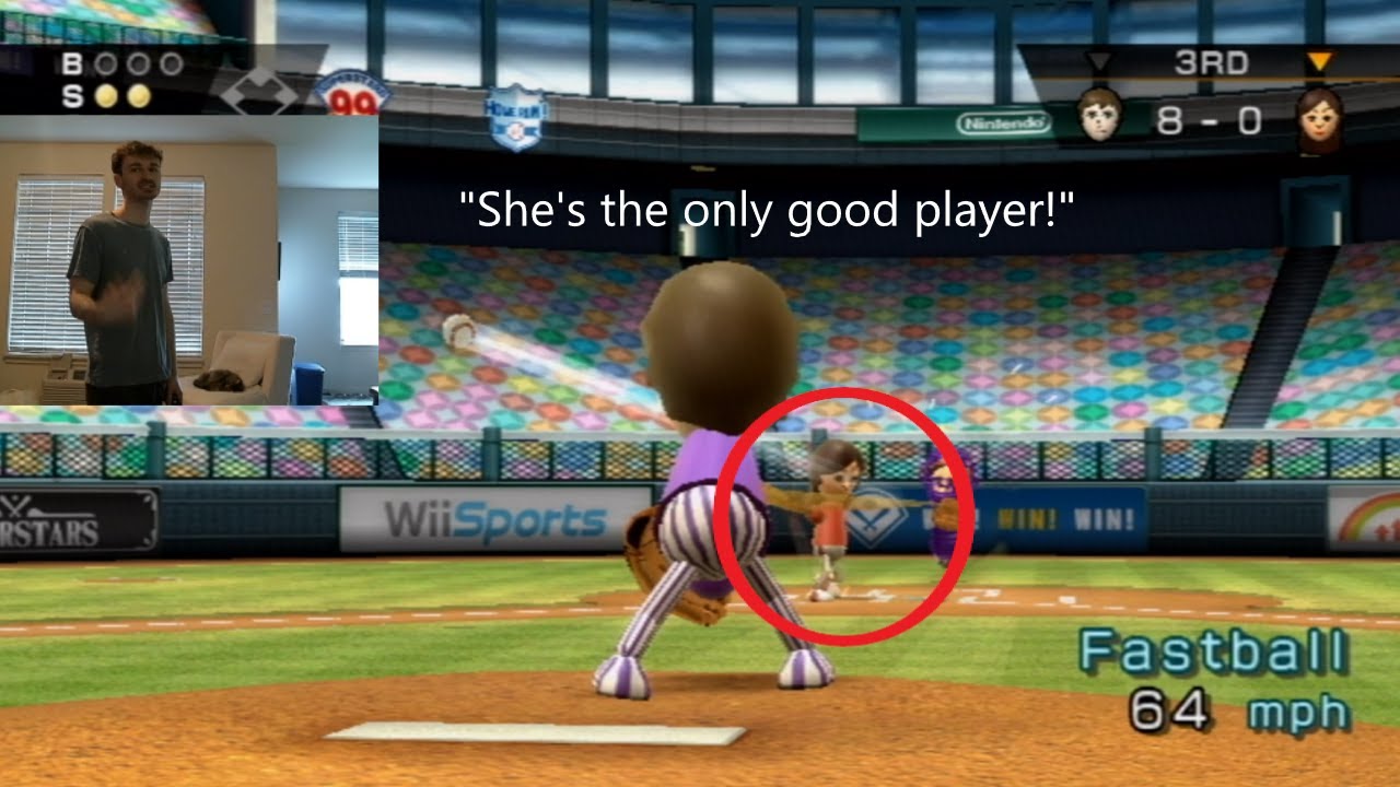 1 Decent player can't beat a team of superstars... (Wii Baseball) - YouTube