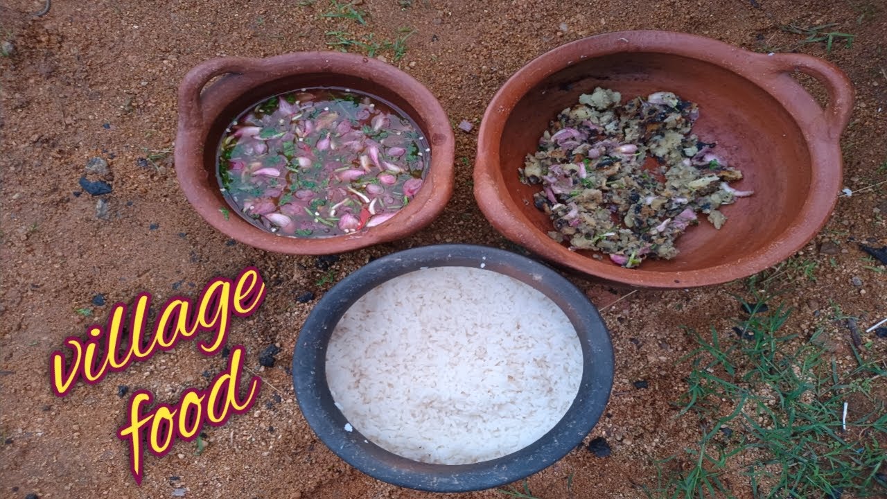 Village food Kai gojju / Hasi gojju and burnt potato fry with rice/Raw ...