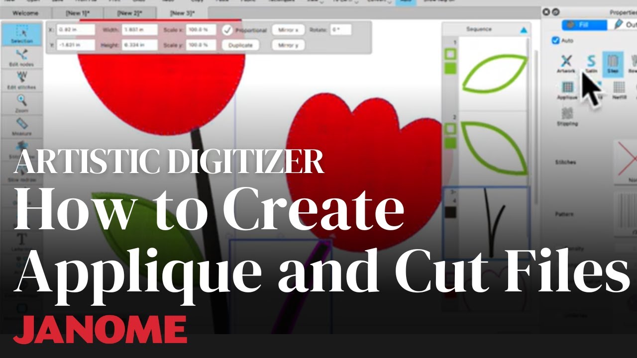 Artistic Digitizer: How to Create Applique and Cut Files - YouTube