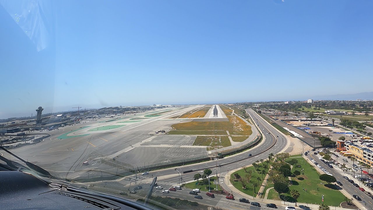 A350 Cockpit View Landing LAX Airport Runway 24R - YouTube