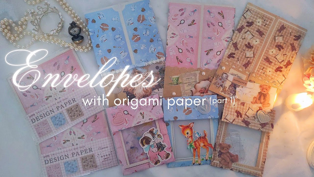 DIY - Paper crafts: Envelopes made with origami, craft and vellum paper ...