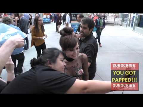 Camila Sodi greets fans wile arriving to the Compadres Premiere at ArcLight Theatre in Hollywood