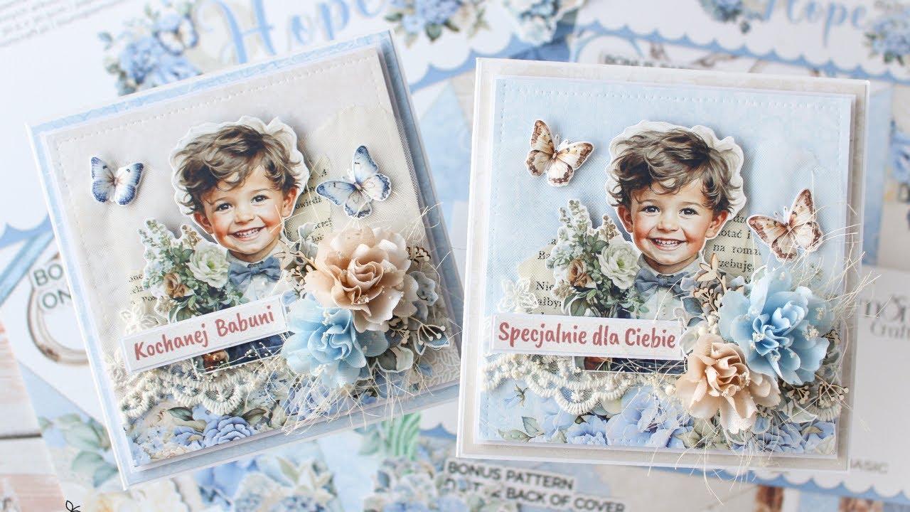 Kartki dla babci DIY - kurs na dwie kartki - papiery Lemoncraft Hope ...