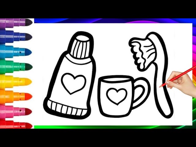 How To Draw A Toothbrush And Toothpaste Step By Step