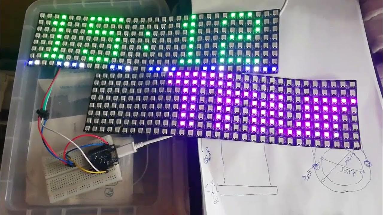NTP clock on two 8x32 addressable led displays (2) - YouTube