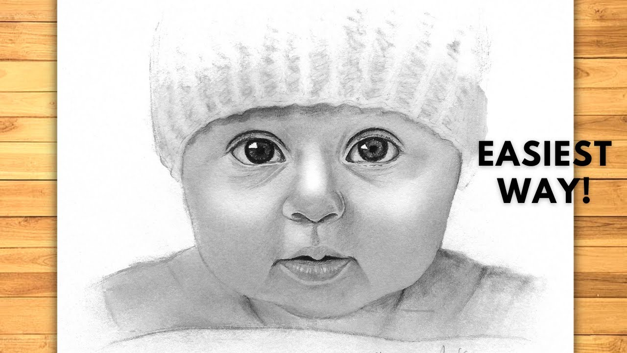 How to Draw A Cute Baby Girl Face. Draw Newborn Baby Face (Full ...