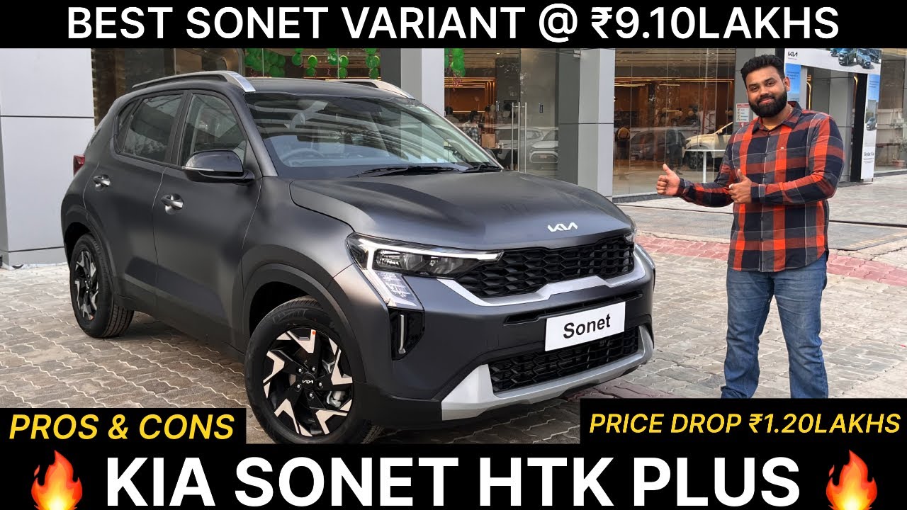 Now VFM Sonet @ ₹9.10Lakhs 🔥 | Kia Sonet HTK Plus Matt Black | Detailed ...