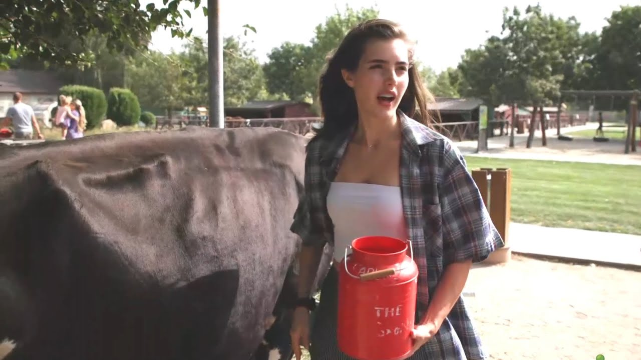 Alex Teaches Andrea How To Milk a Cow - YouTube