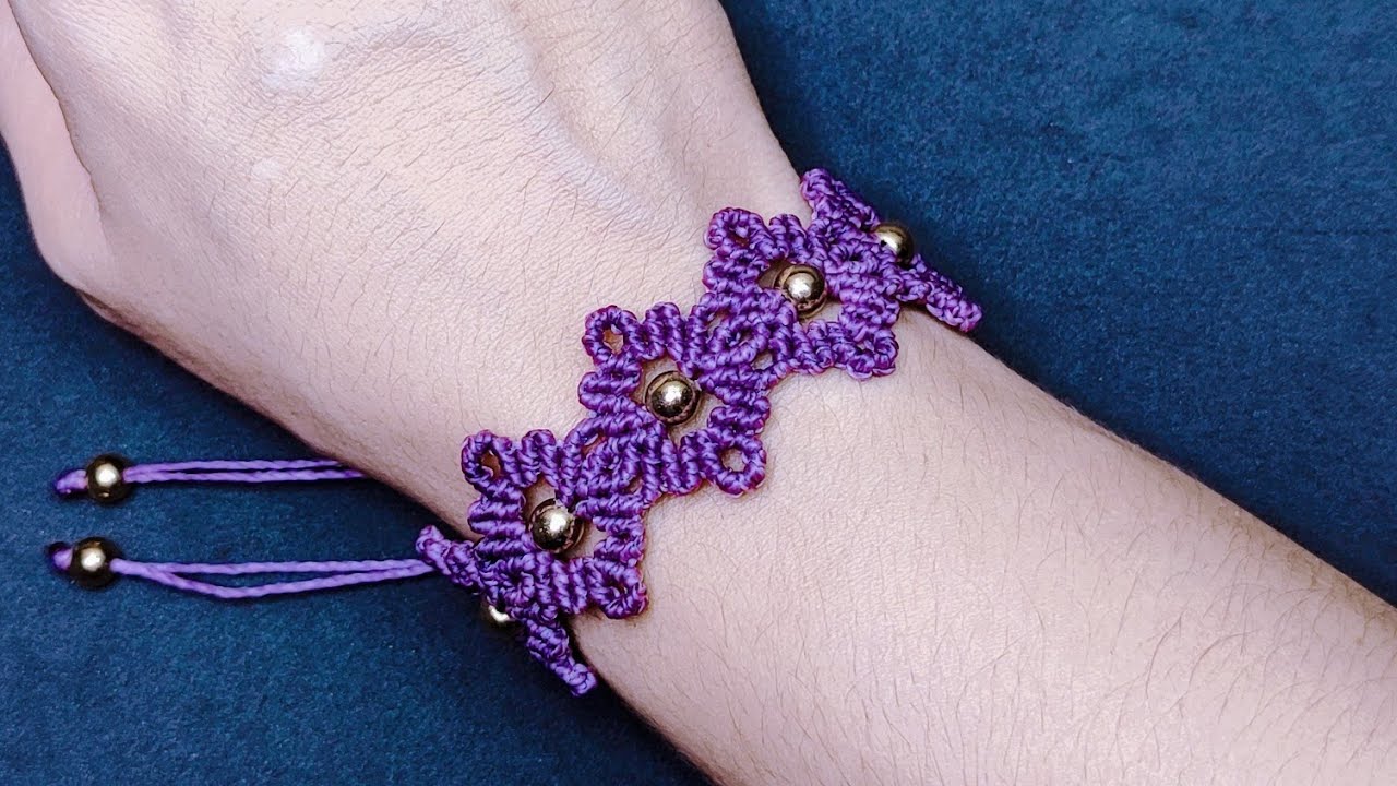 Pulseira Macrame Boho Fácil e Simples/Macrame Bracelet Easy Tutorial.🌺 ...