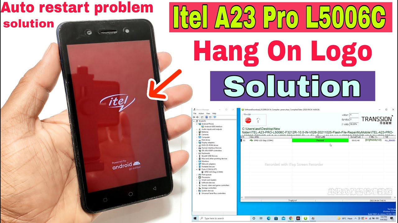 Itel A23 Pro L5006C Hang On Logo Problem Solution | Itel A23 Pro Jio ...