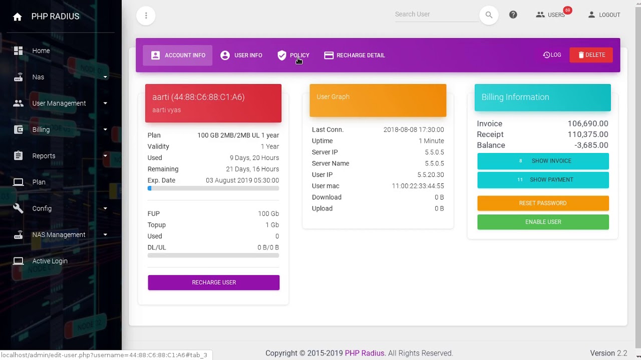 How to change user bandwidth | PHP Radius - YouTube