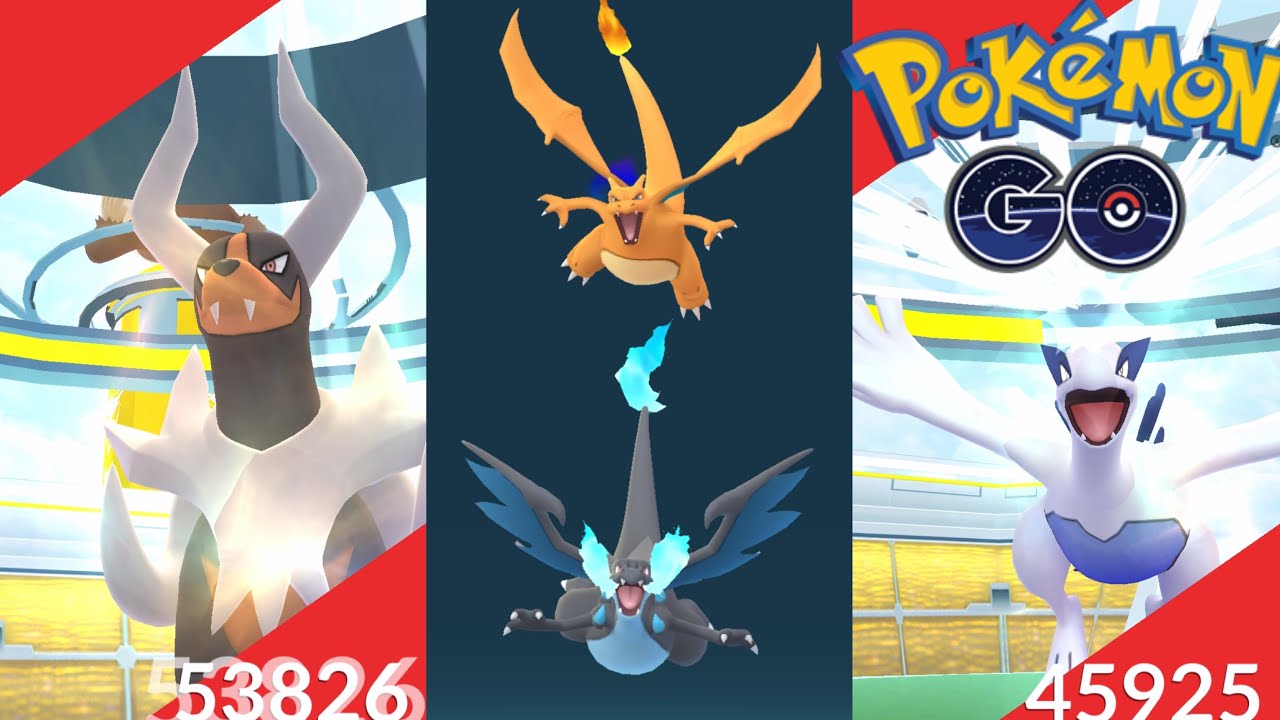 《Pokemon GO》Mega進化超級噴火龍！5人打的贏洛奇亞？對戰Mega超級黑魯加！ルギア Lugia！ヘルガー Houndoom ...