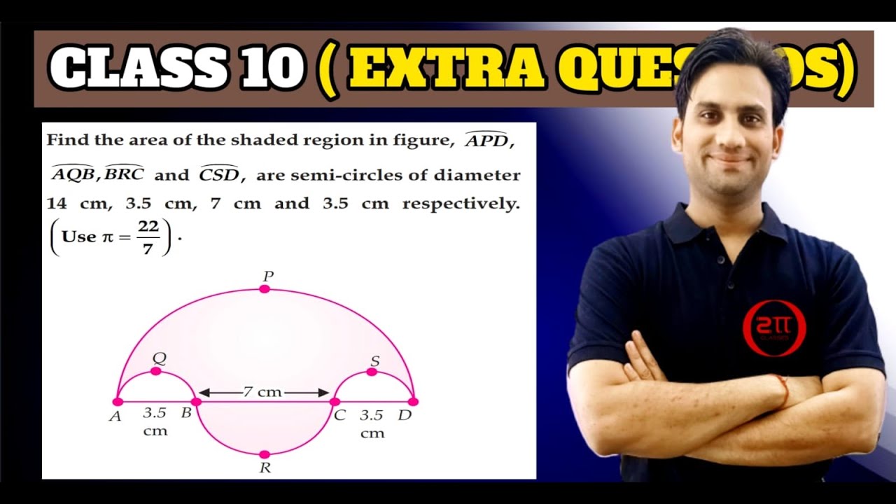 Find the area of the shaded region in figure, APD, AQB, BRC and CSD are ...