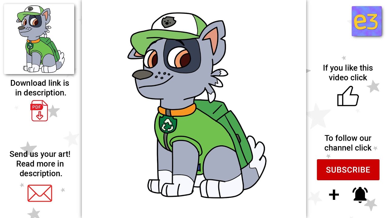 How To Draw Rocky from Paw Patrol - Step By Step Tutorial - YouTube