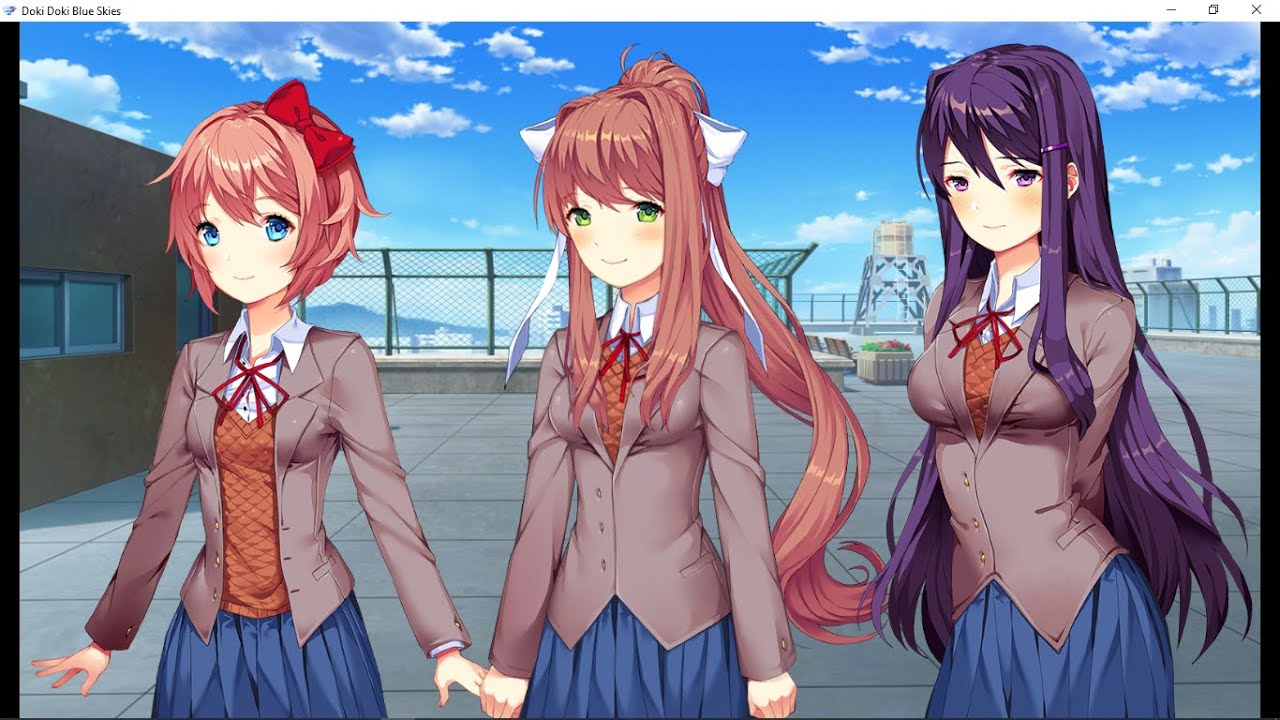 ''LUNCH AT SCHOOL''DOKI DOKI BLUE SKIES(DDLC MOD)PART 36 YURI ROUTE ...